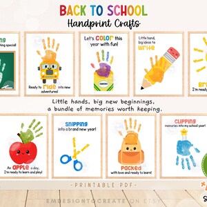 Back to School Handprint Craft Bundle, PRINTABLE First Day of School ...
