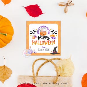 Editable Halloween Tags, Printable Trick or Treat Tag, Here's a Treat ...
