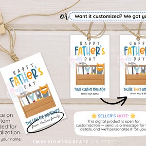 PRINTABLE Father's Day Tags, Happy Father's Day Gift Tag, Customized ...