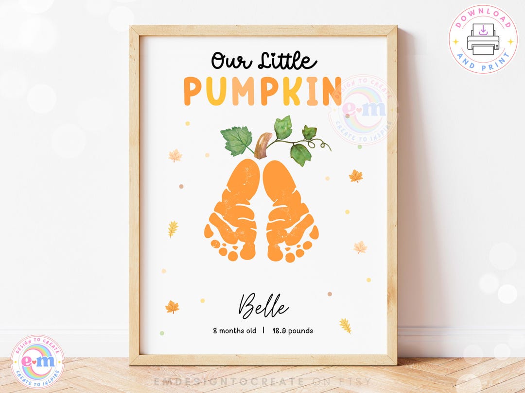 Pumpkin Footprint Craft for Baby, Our Little Pumpkin Footprint Art ...