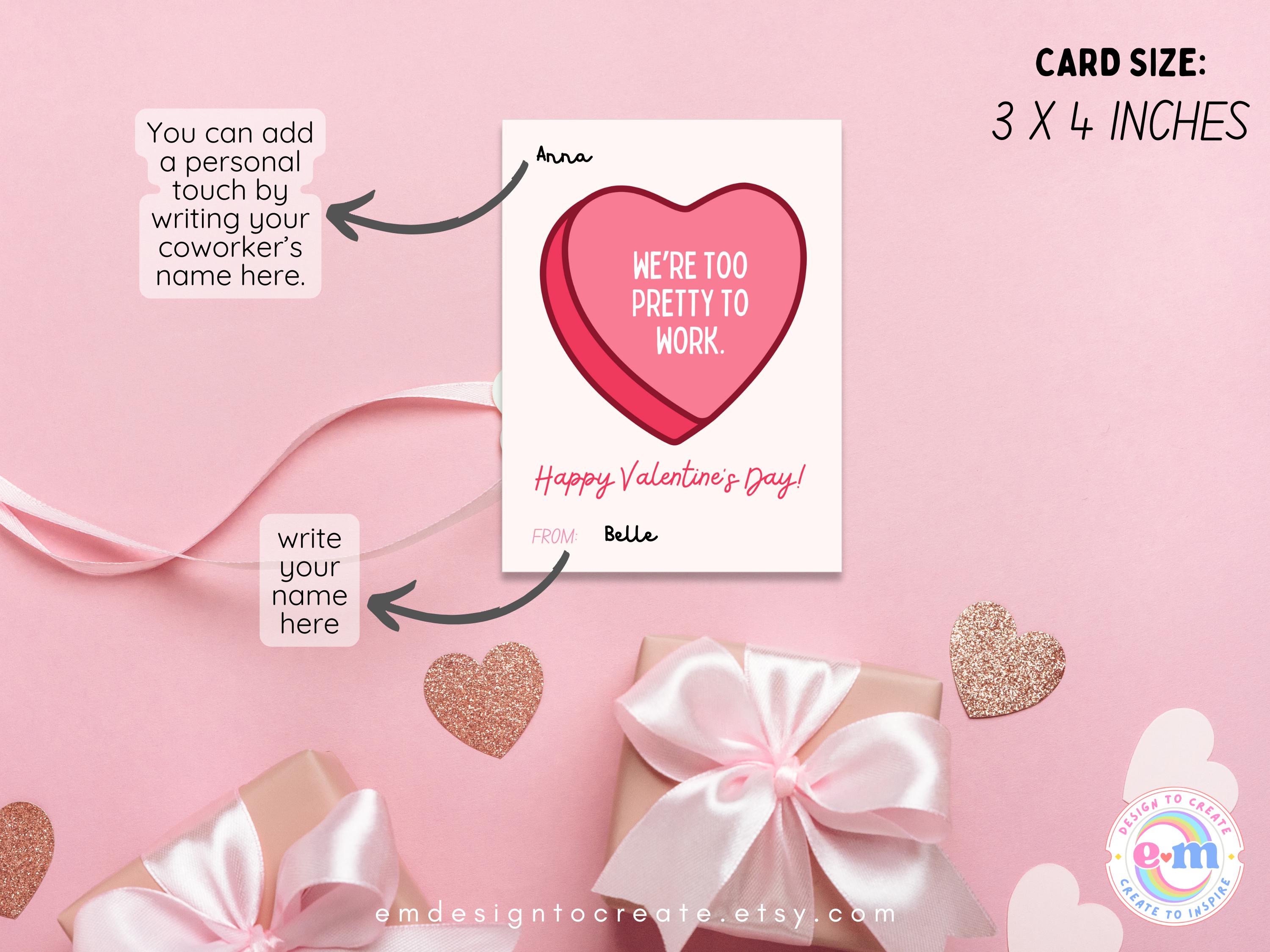 Funny Coworker Valentines Printable, Office Heart Valentine Cards ...