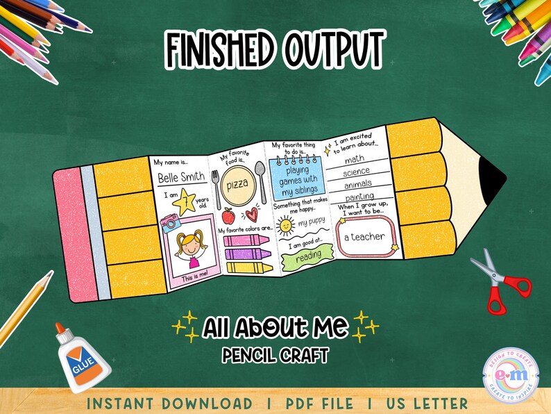 All About Me Craft for Kids, Back to School Classroom Activity ...