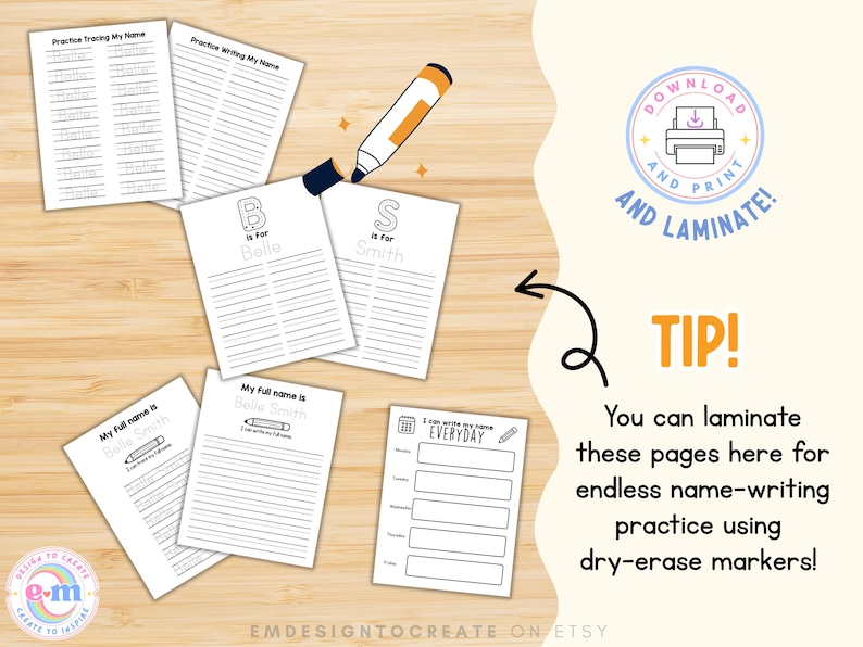 Personalized Name Tracing Workbook, Custom Handwriting Practice ...