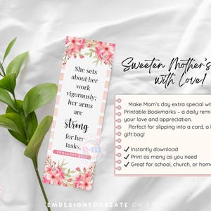 PRINTABLE Mother's Day Bookmarks, Bible Verse Bookmarks for Women ...