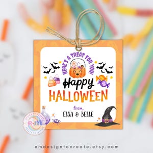 Editable Halloween Tags, Printable Trick or Treat Tag, Here's a Treat ...