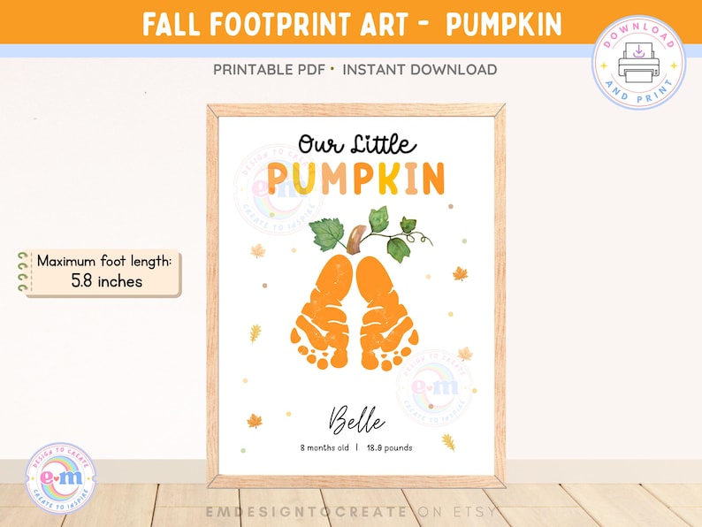 Pumpkin Footprint Craft for Baby, Our Little Pumpkin Footprint Art ...