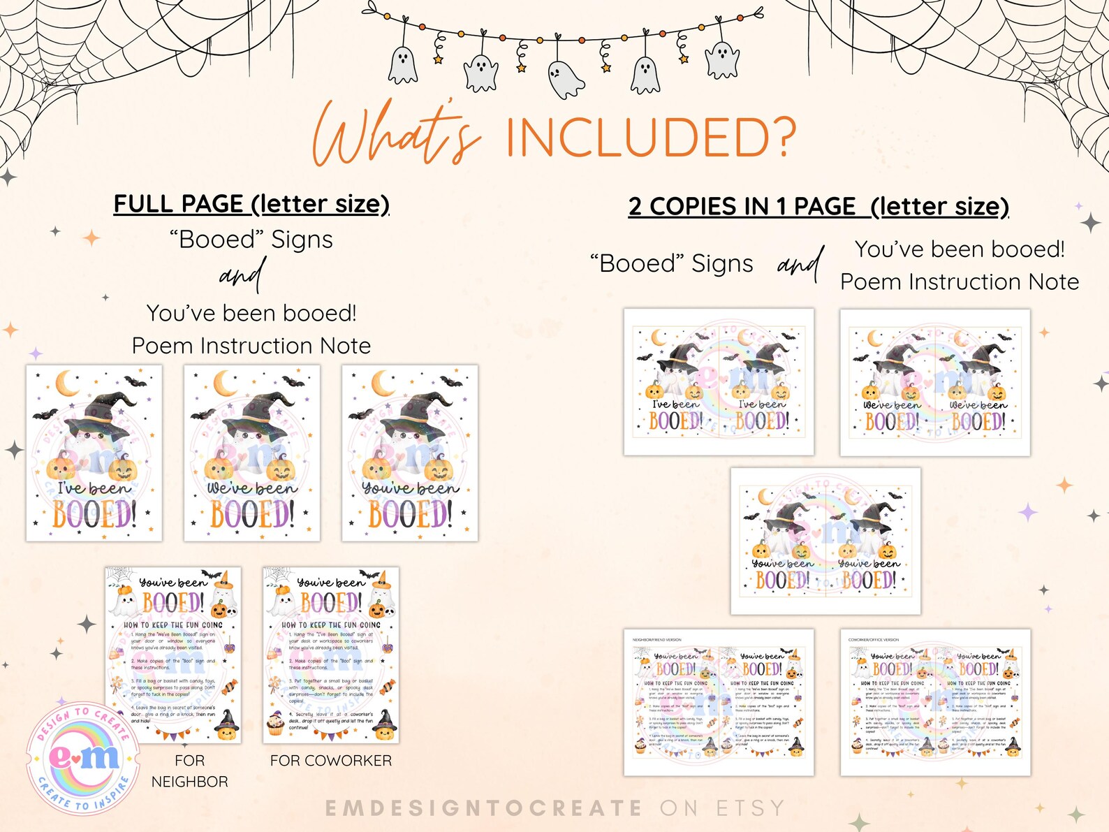 You've Been Booed PRINTABLE Set - Halloween Signs, Gift Tags - Instant ...