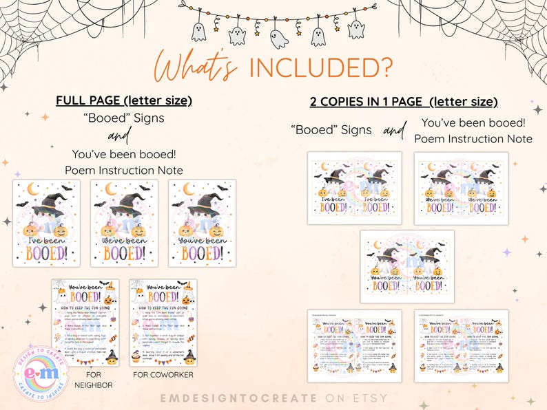 You've Been Booed PRINTABLE Set - Halloween Signs, Gift Tags - Instant ...