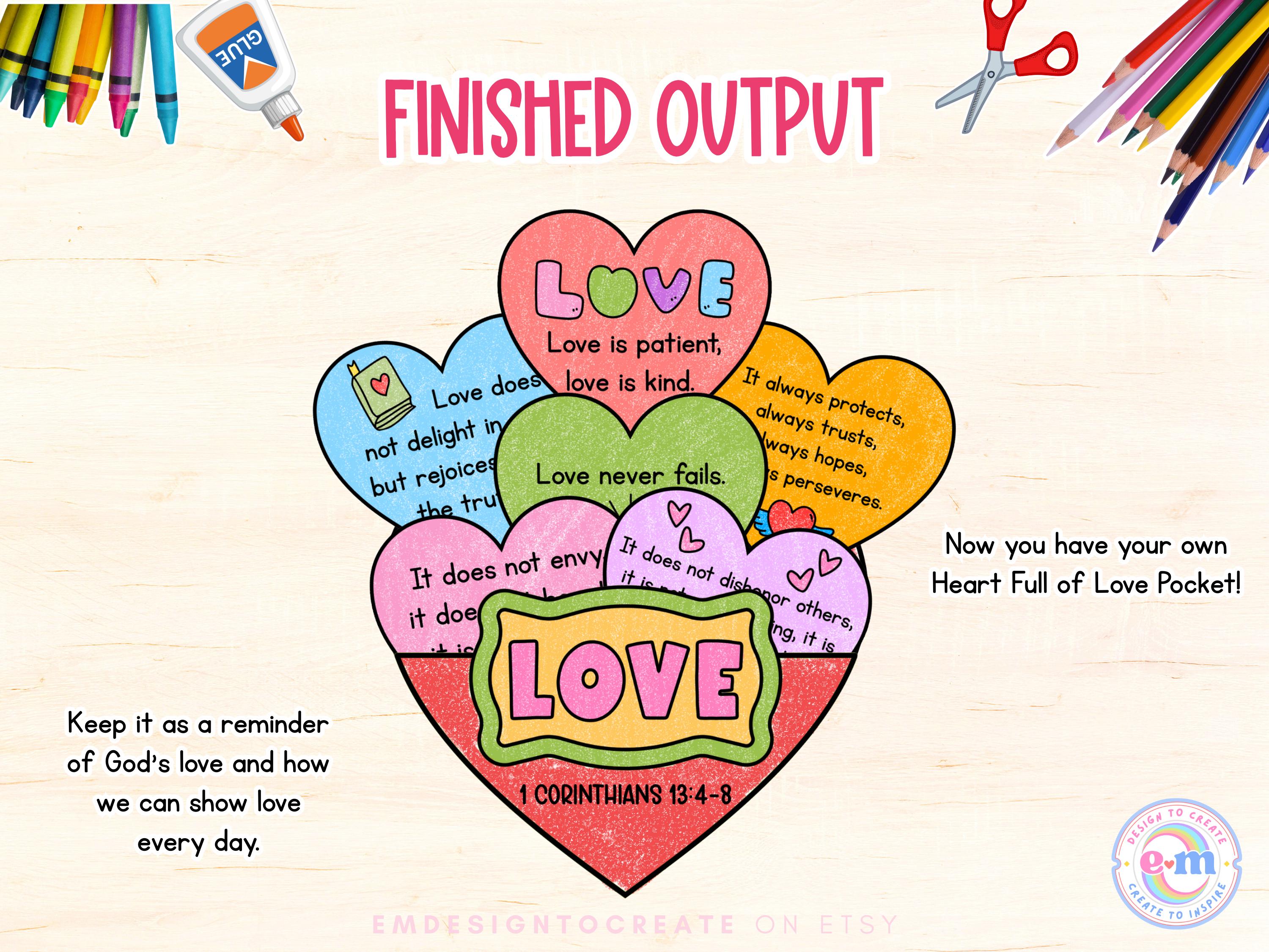 Christian Valentine's Day Bible Lesson Craft Printable, Love is Patient ...