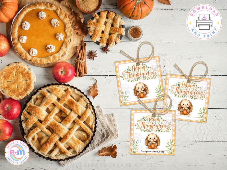 Happy Thanksgiving Gift Tags Printable: Thanksgiving Turkey Favor Tag ...