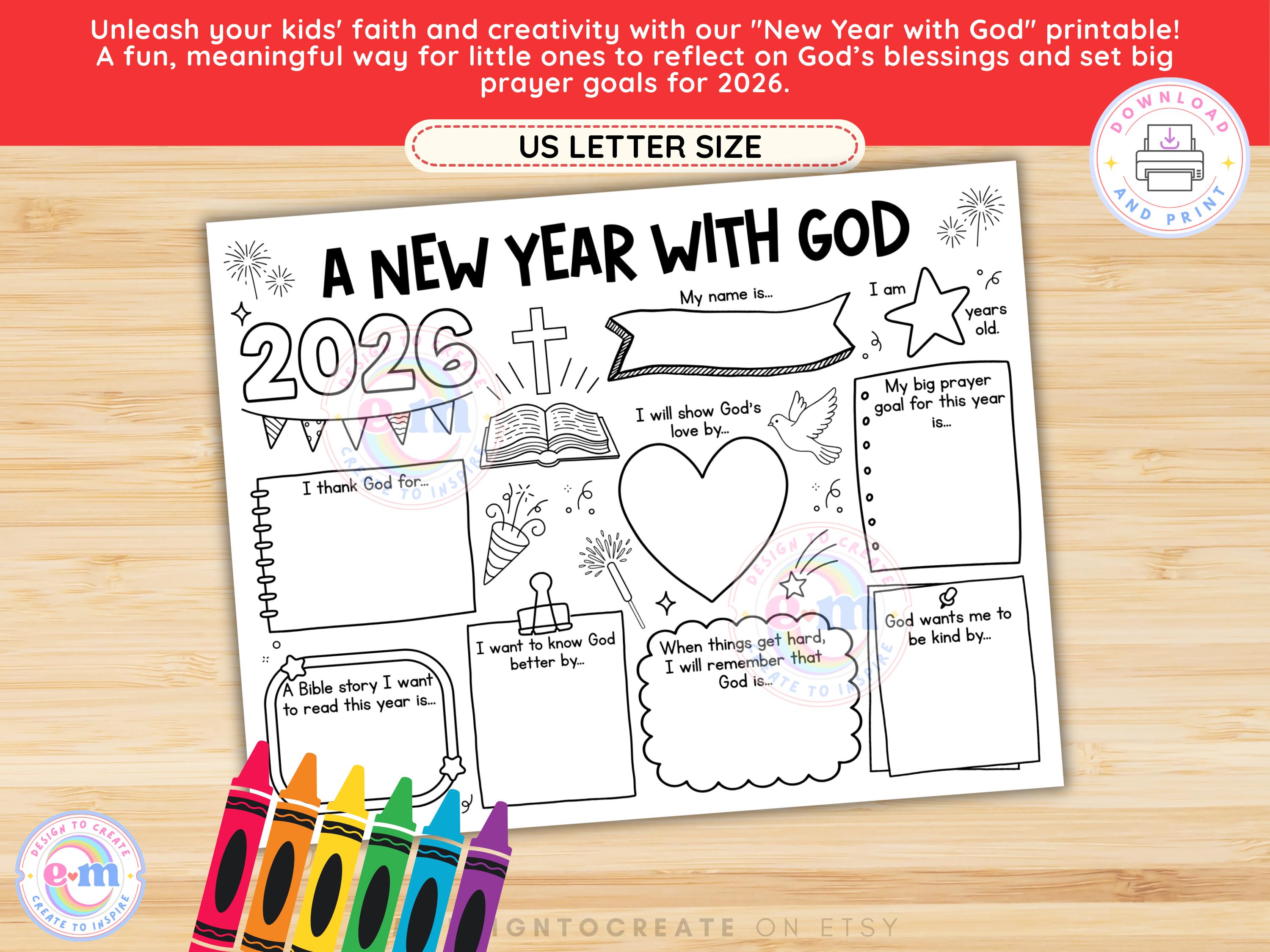 Christian Kids New Year’s Resolution Printable: New Year Goals ...