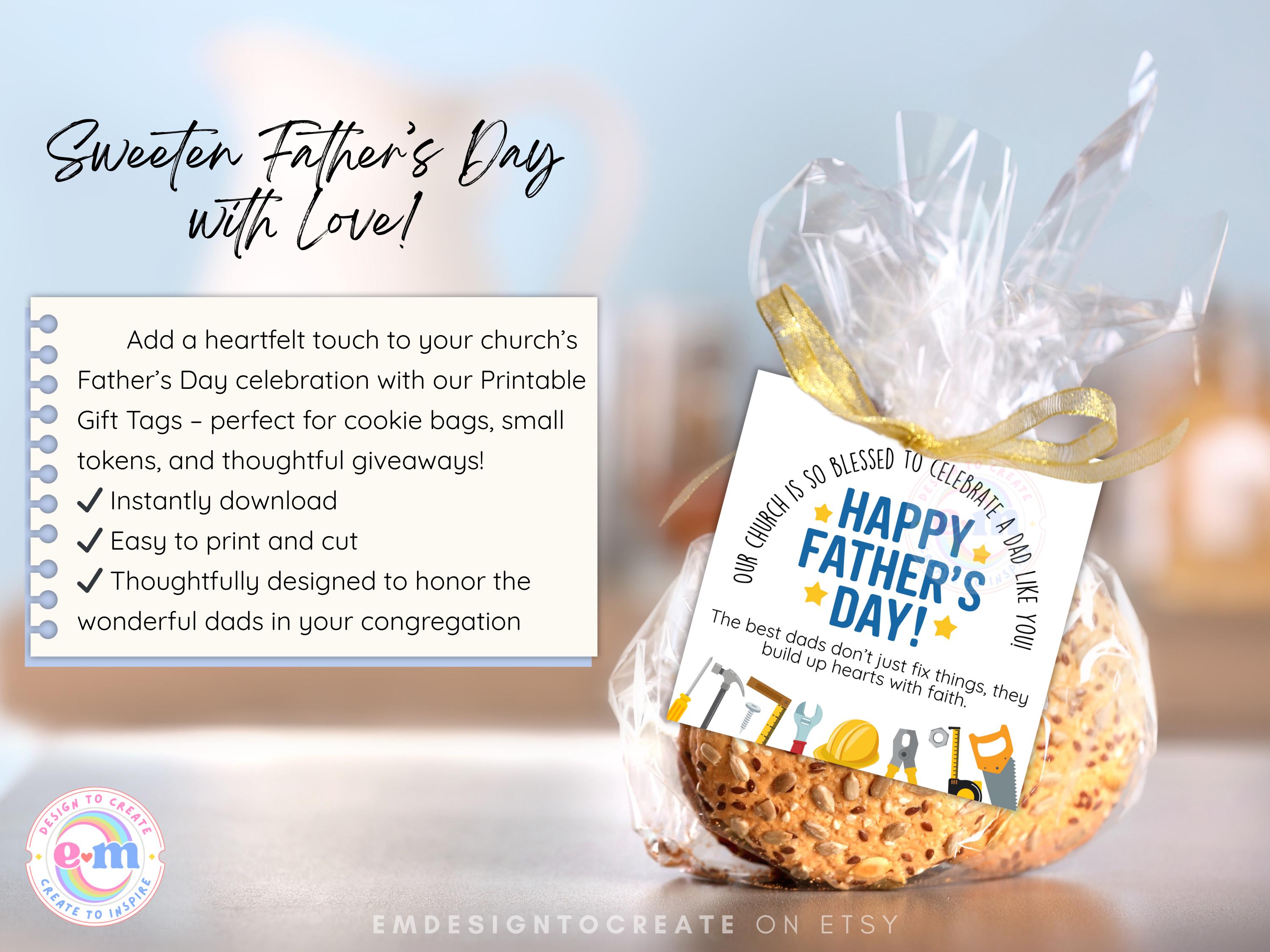 PRINTABLE Church Father's Day Gift Tags, Happy Fathers Day Tags for ...