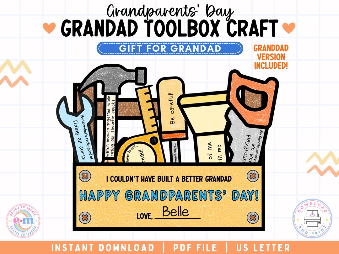 Grandparents Day Craft for Kids, PRINTABLE All About My Grandad ...