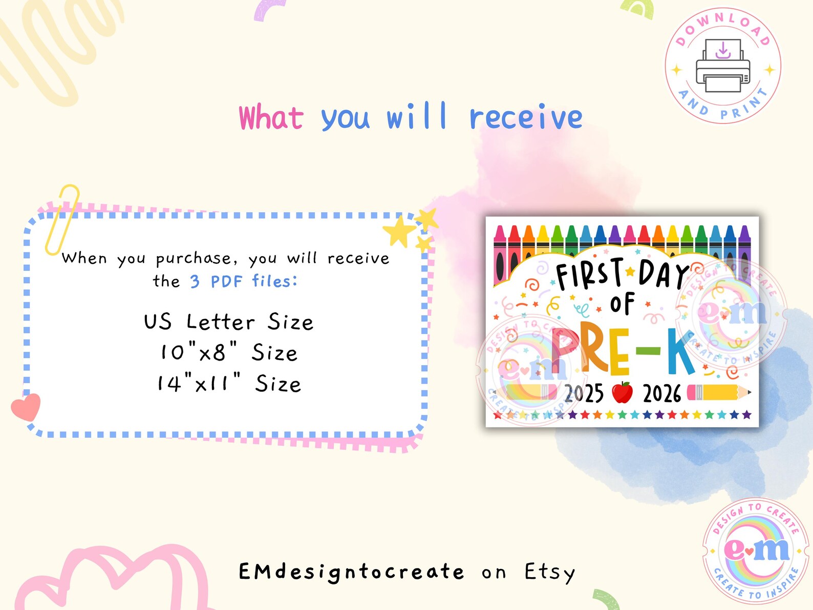 First Day of Pre-k Sign, PRINTABLE First Day of School Sign, 2025 Back ...