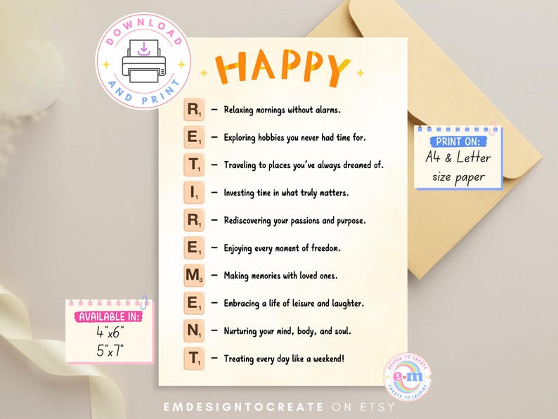 Printable Retirement Card Coworker, Happy Retirement Card, Good Luck on ...