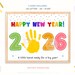 New Year 2026 Handprint Craft, Printable New Years Handprint Art ...