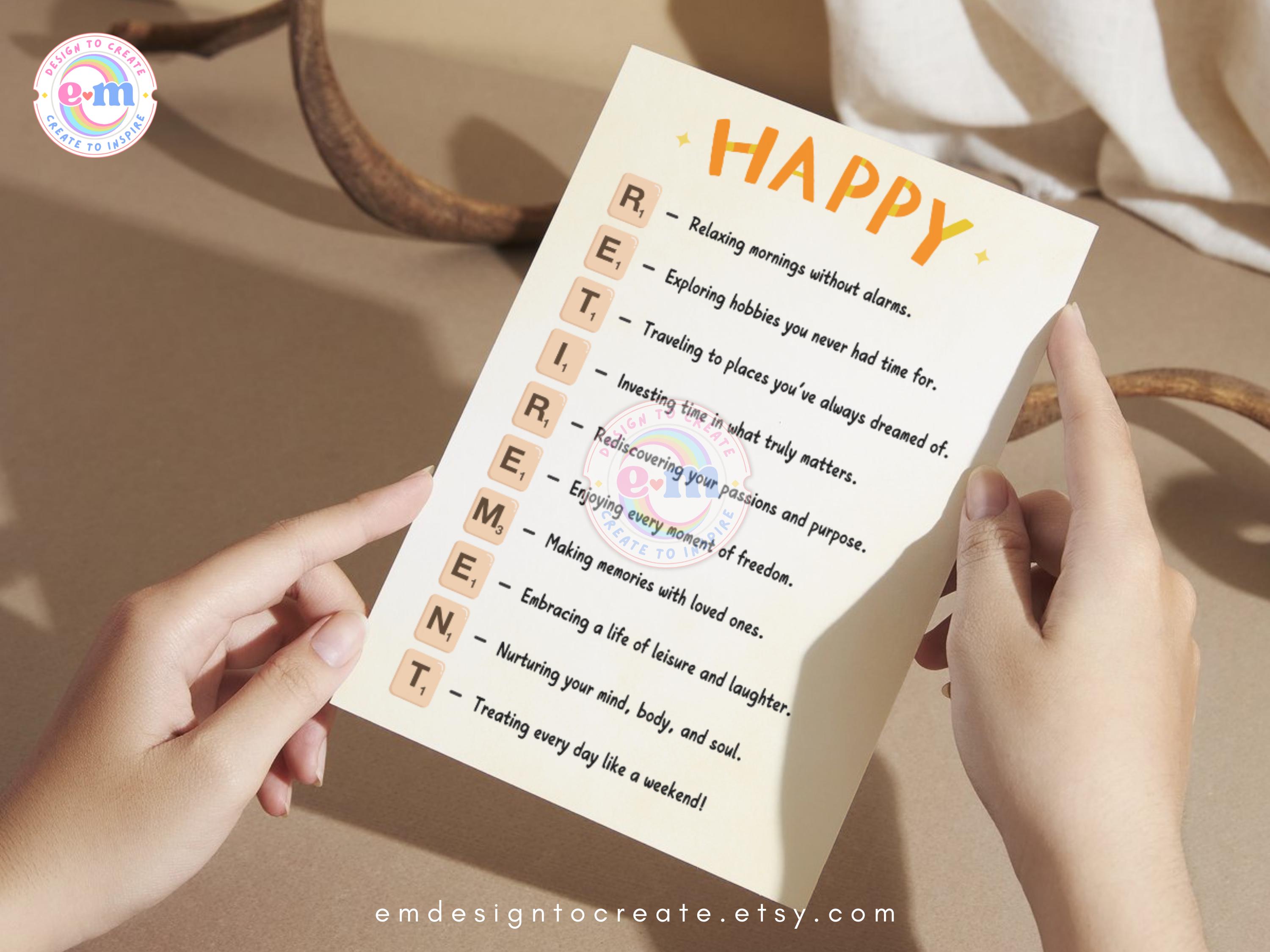 Printable Retirement Card Coworker, Happy Retirement Card, Good Luck on ...