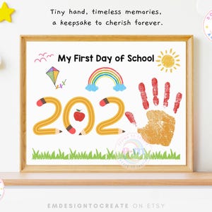 PRINTABLE First Day of School Handprint Craft, Back to School Handprint ...