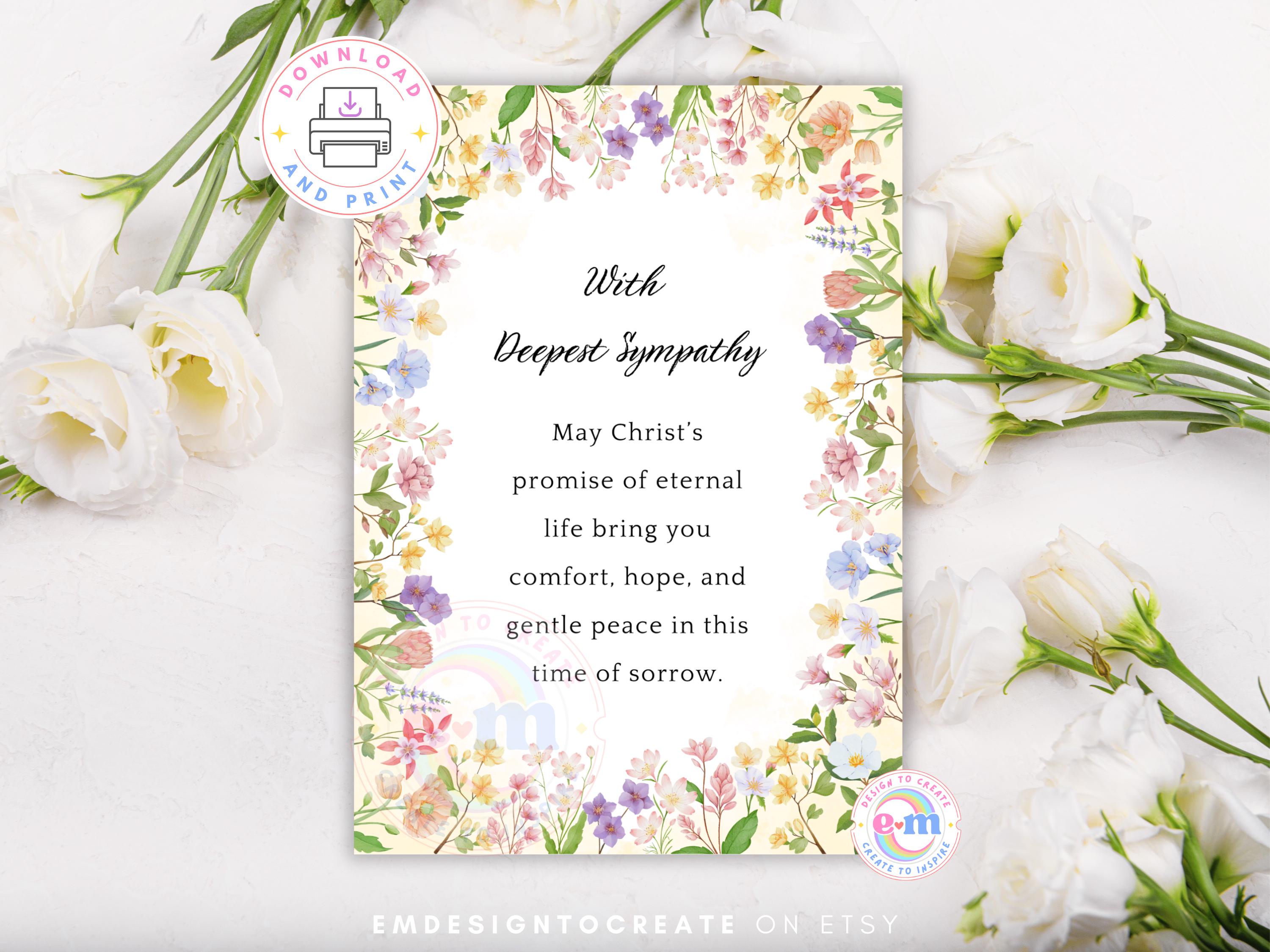 PRINTABLE Christian Sympathy Card, With Deepest Sympathy Card, Comfort ...