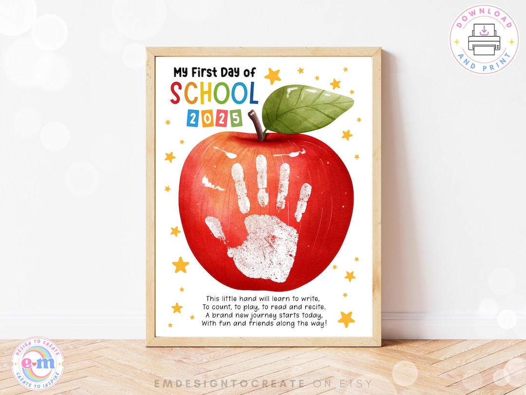 First Day of School Handprint Poem Craft 2025, PRINTABLE Preschool ...