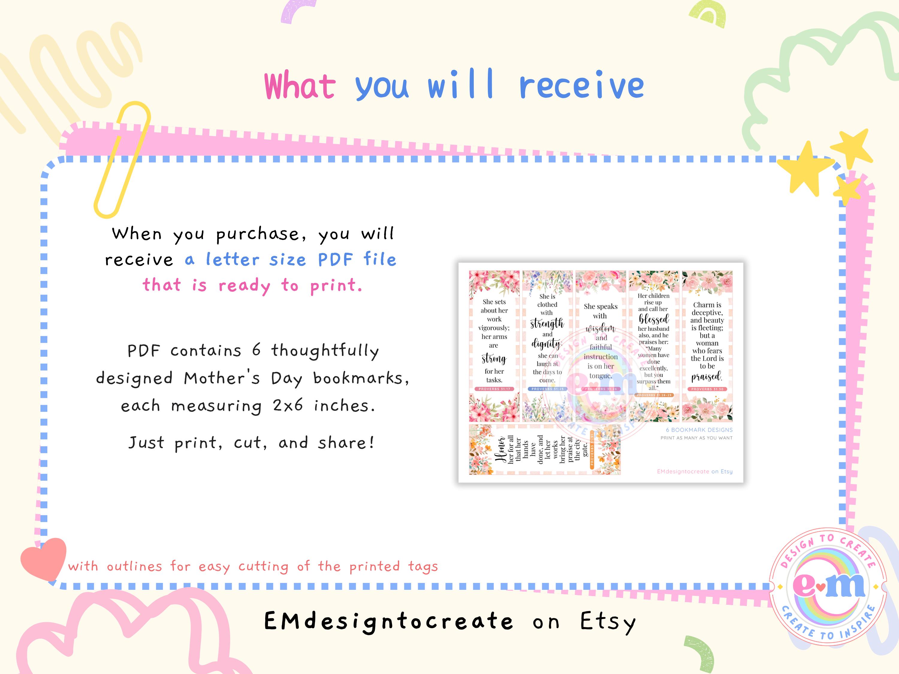 PRINTABLE Mother's Day Bookmarks, Bible Verse Bookmarks for Women ...