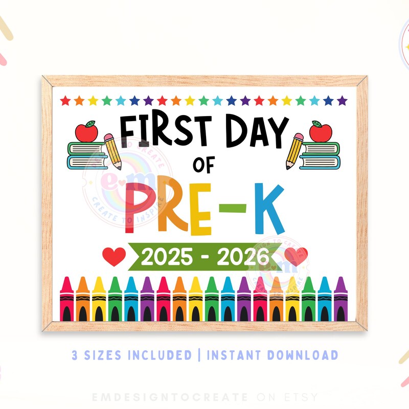 First Day of Pre K - Etsy