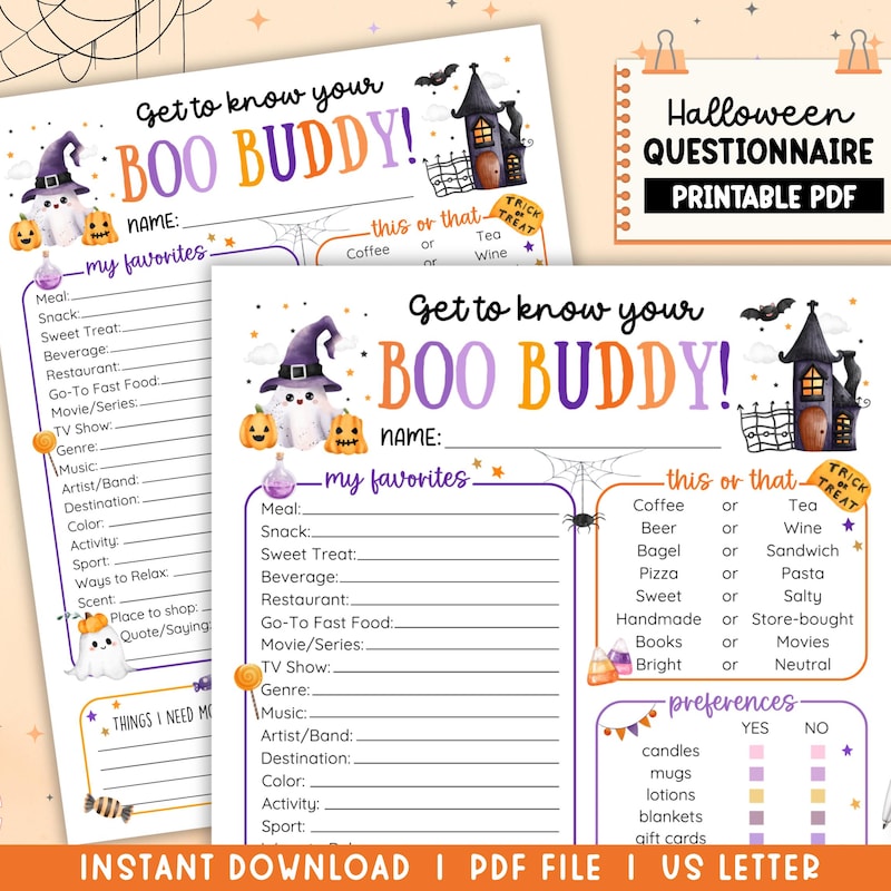 Boo Basket Questionnaire - Etsy