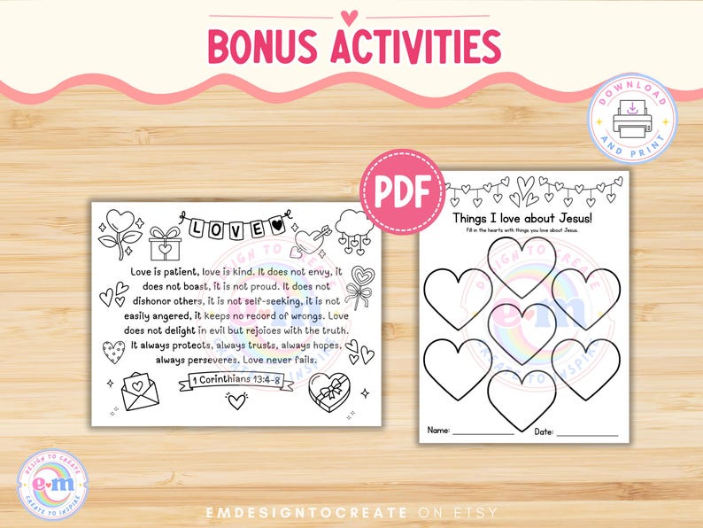 Valentine's Day Jar of Love Bible Lesson Craft, Printable Christian ...