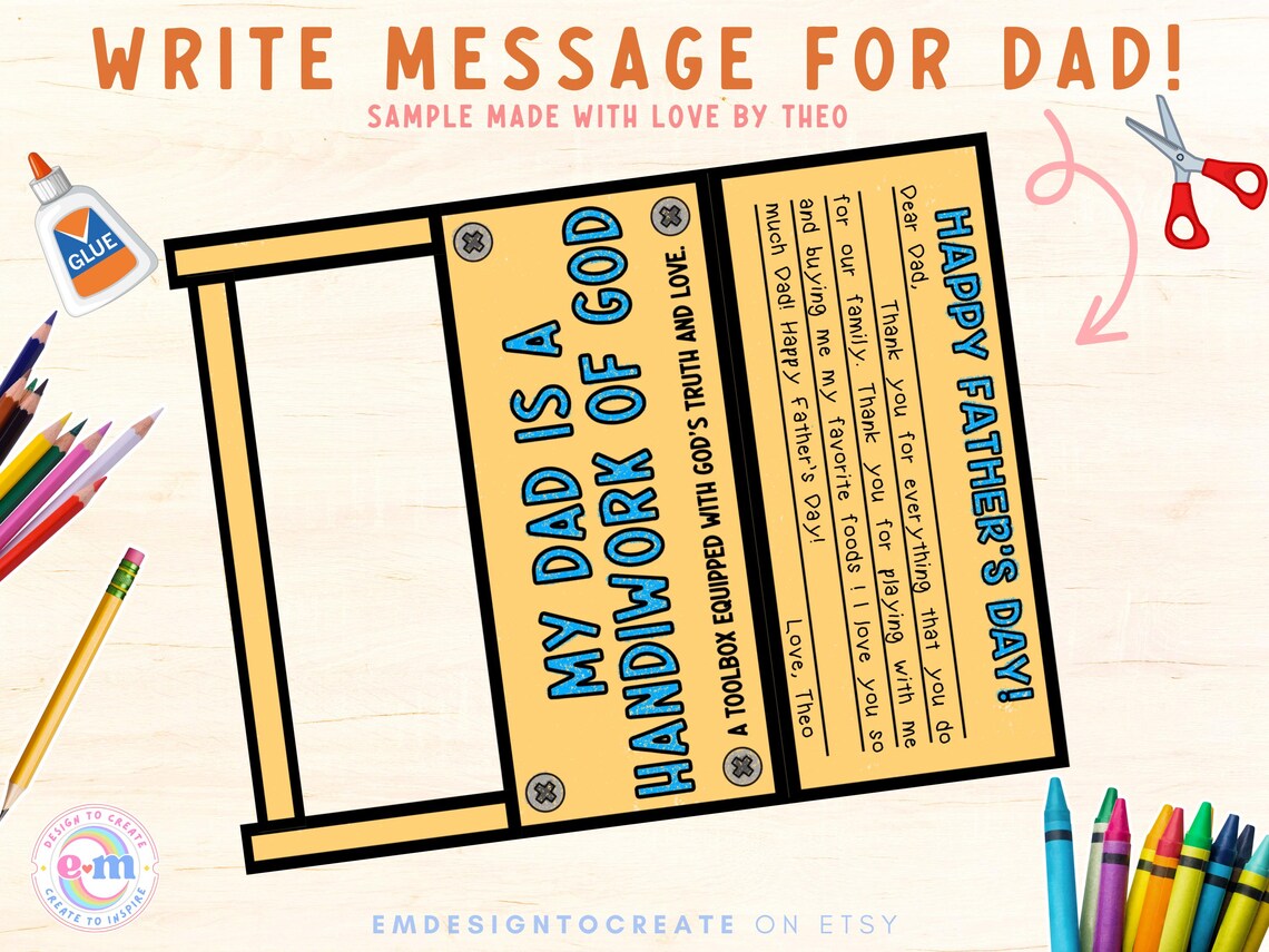 Toolbox for Dad Father's Day Bible Craft, Sunday School Bible Verse ...