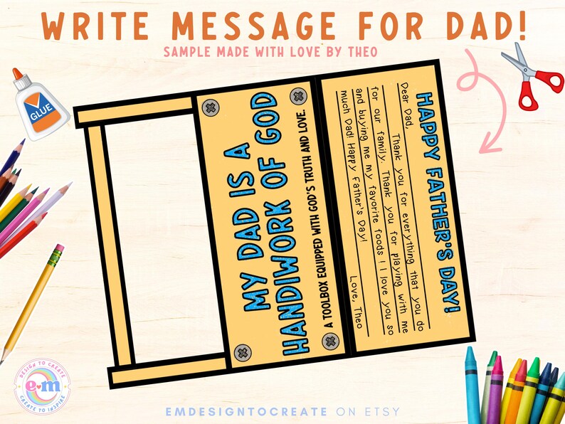 Toolbox for Dad Father's Day Bible Craft, Sunday School Bible Verse ...