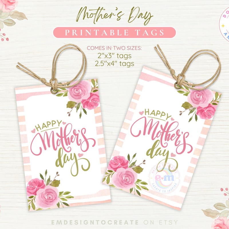 Happy Mothers Day Tag - Etsy