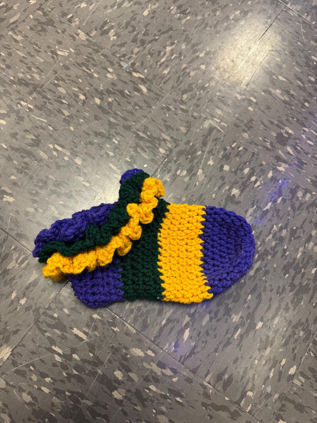 Crochet Ruffle Socks/crochet Mardi Gras Socks - Etsy