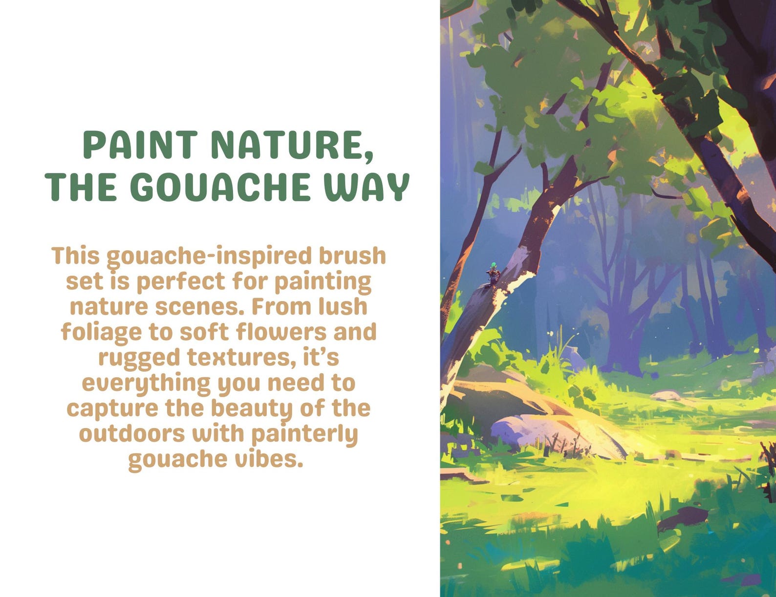 Procreate Brushes: Nature's Gouache, 55 Realistic Gouache Brushes for ...