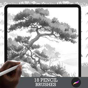 Procreate Brushes: Natural Sketch, 18 Realistic Pencil Brushes for ...