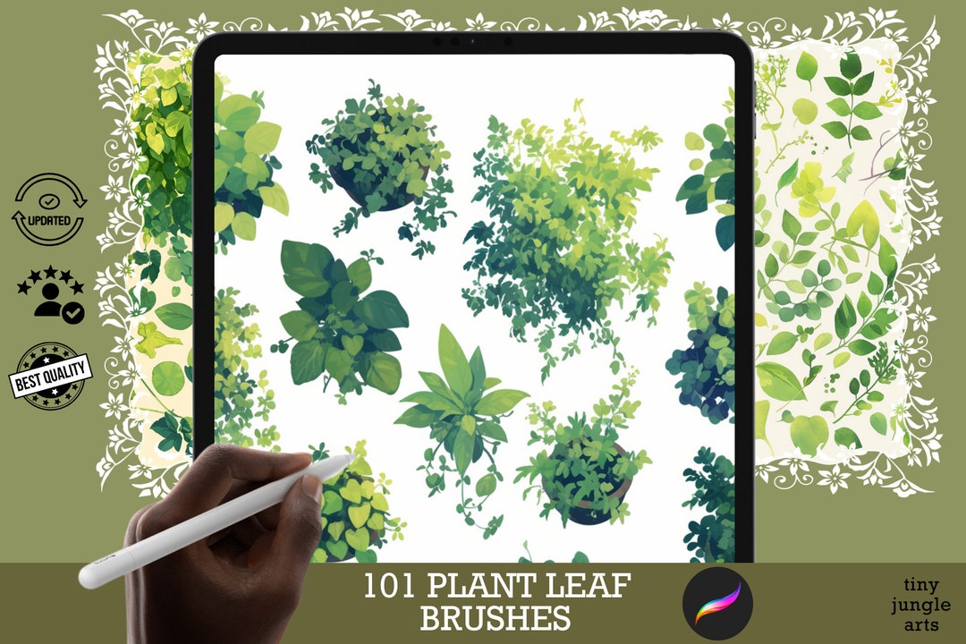 Procreate Brushes: Foliage Frenzy, 101 Plant Leaf Brushes for Lush ...