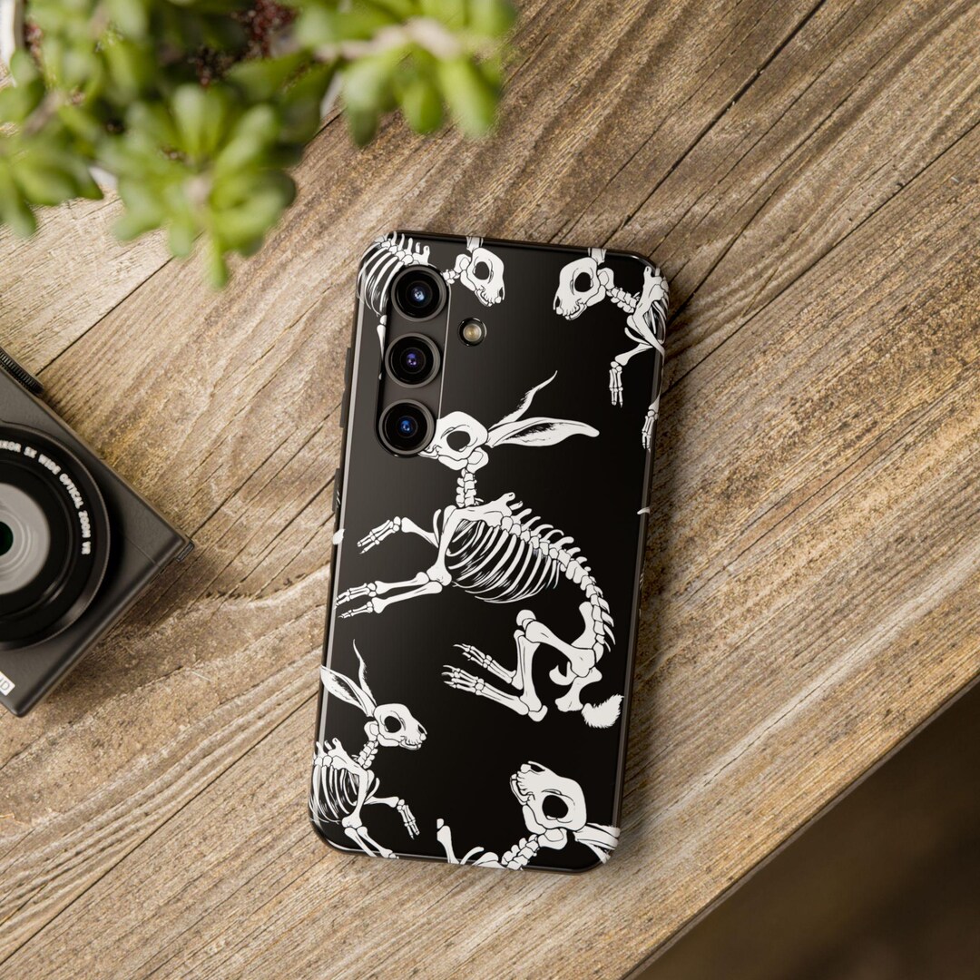 Gothic Minimalist Mutant Bunny Skeleton Phone Case - Impact Resistant ...