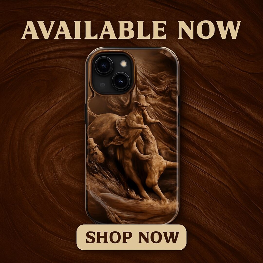 Western Wood Carving Cowboy Bull Rider - iPhone and Samsung Tough Phone ...