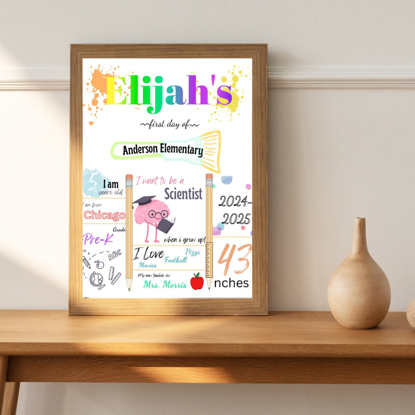 Customizable School Signs Set - Printable First & Last Day of School ...