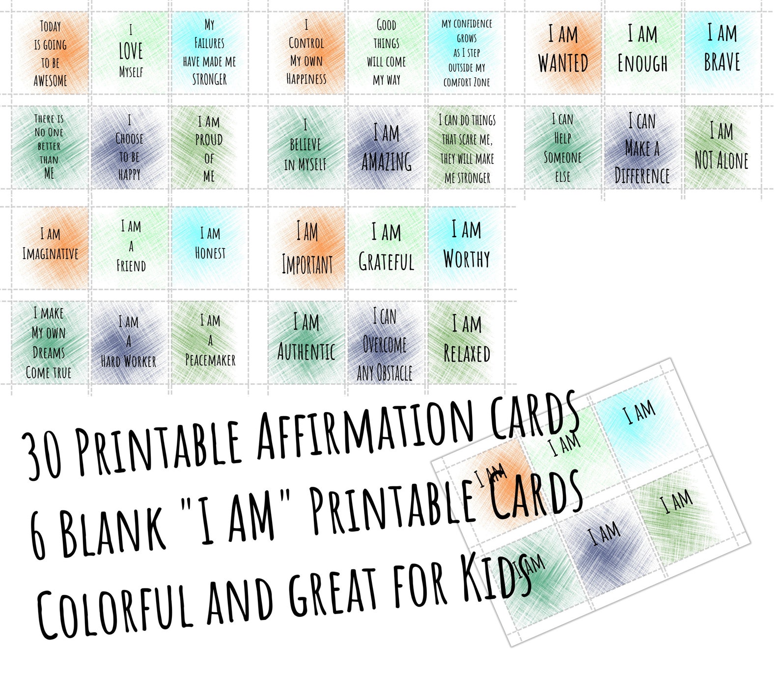 Printable Affirmations 30 Affirmation Cards Great For Kids | Etsy