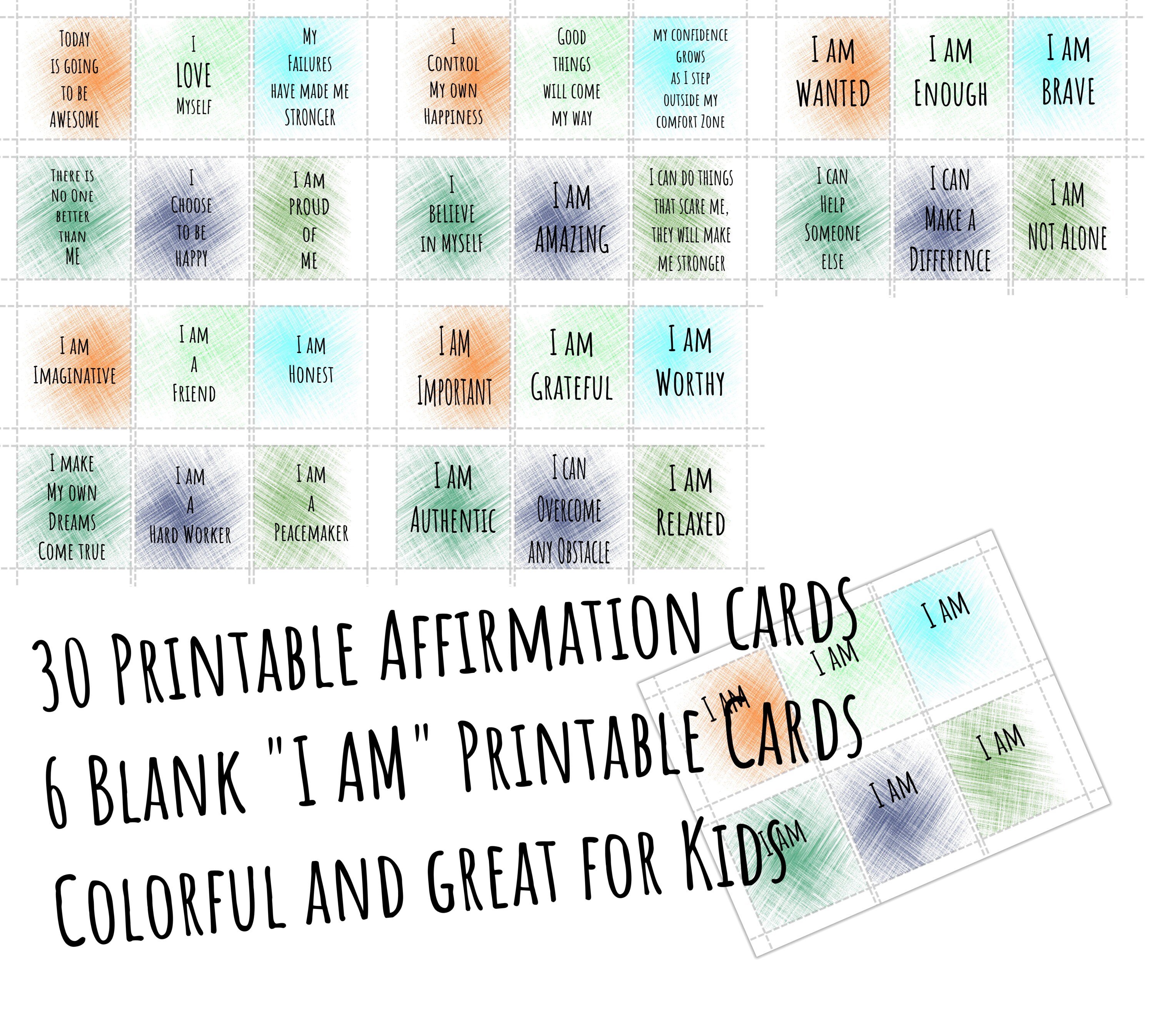 Printable Affirmations 30 Affirmation Cards Great For Kids | Etsy