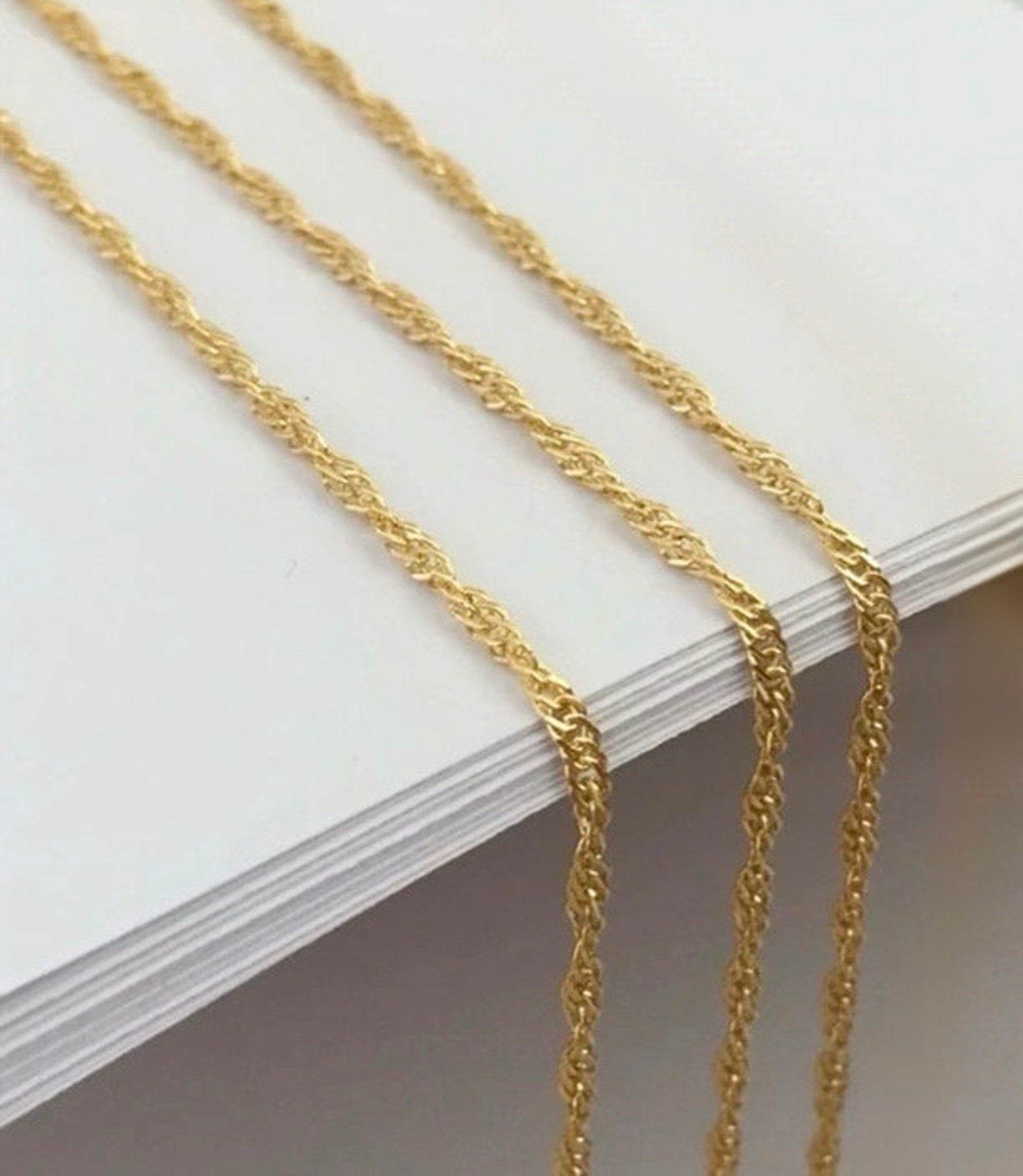 14k Gold Filled Twisted Ripple Chain|singapore Gold Fill Chain|chains ...