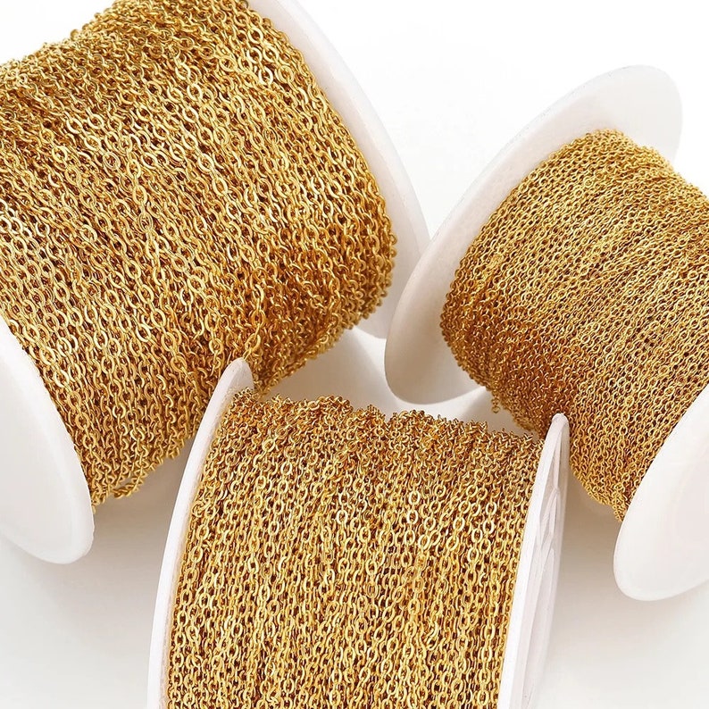 18k Gold Filled Flat Cable Chain/gold Filled Chain|bulk Chain for ...