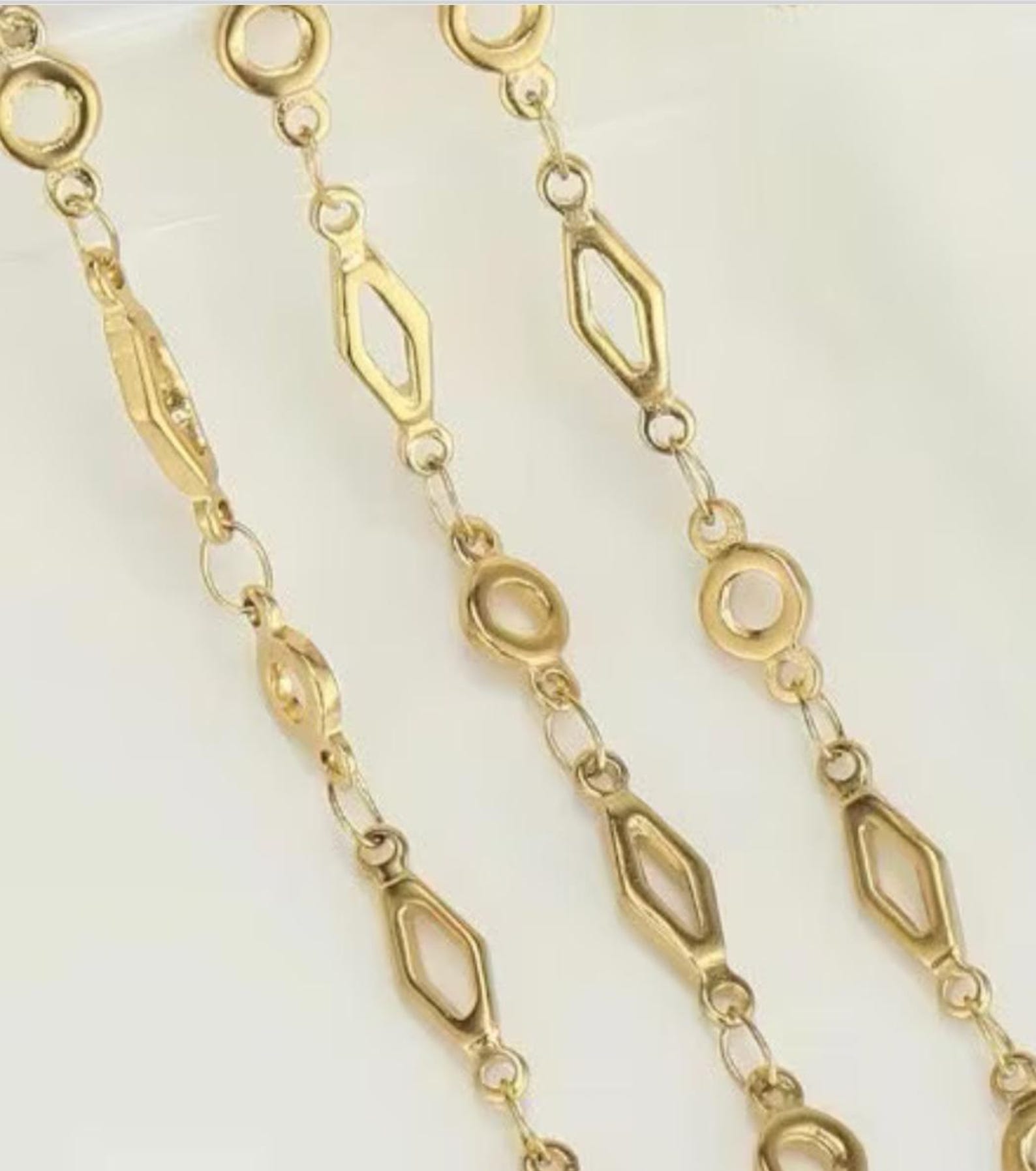 18K Gold Diamond Shape Chain/rhombus Link Chain/wholesale Chains for ...
