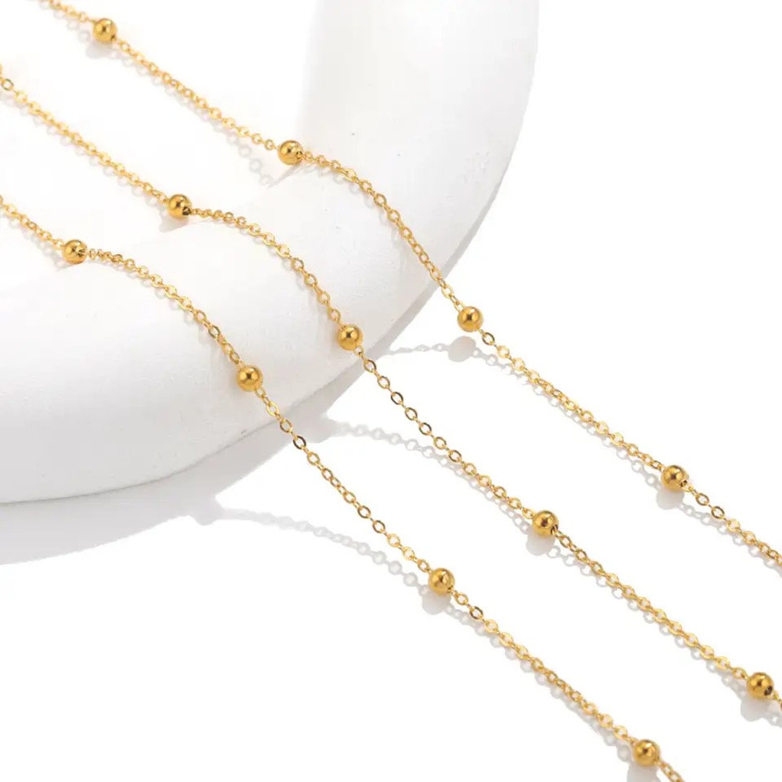 18k Gold Filled Satellite Chain/bead Chain/ Permanent Jewelry Chains ...