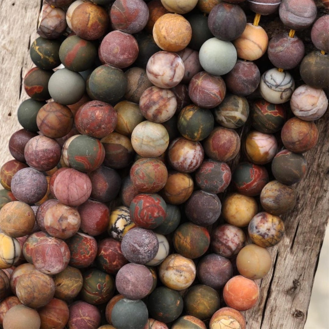 Matte Picasso Jasper Beads/matte Red Stream Jasper/natural Jasper Stone ...