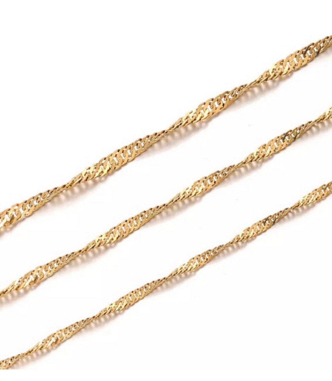14k Gold Filled Twisted Ripple Chain|singapore Gold Fill Chain|chains ...