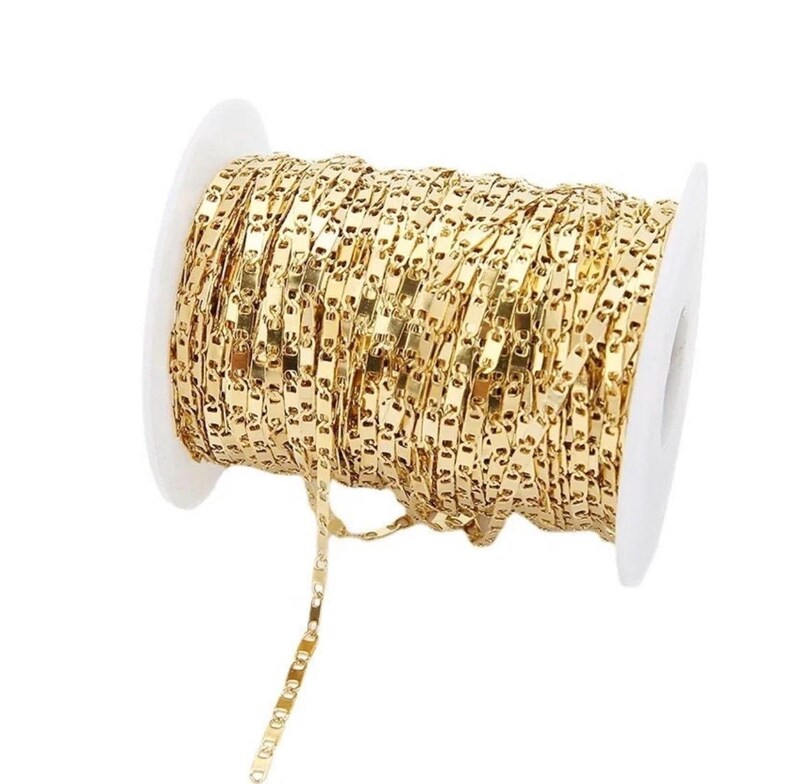 18k Gold Filled Flat Link Chains/flat Link Chains/chains for Permanent ...