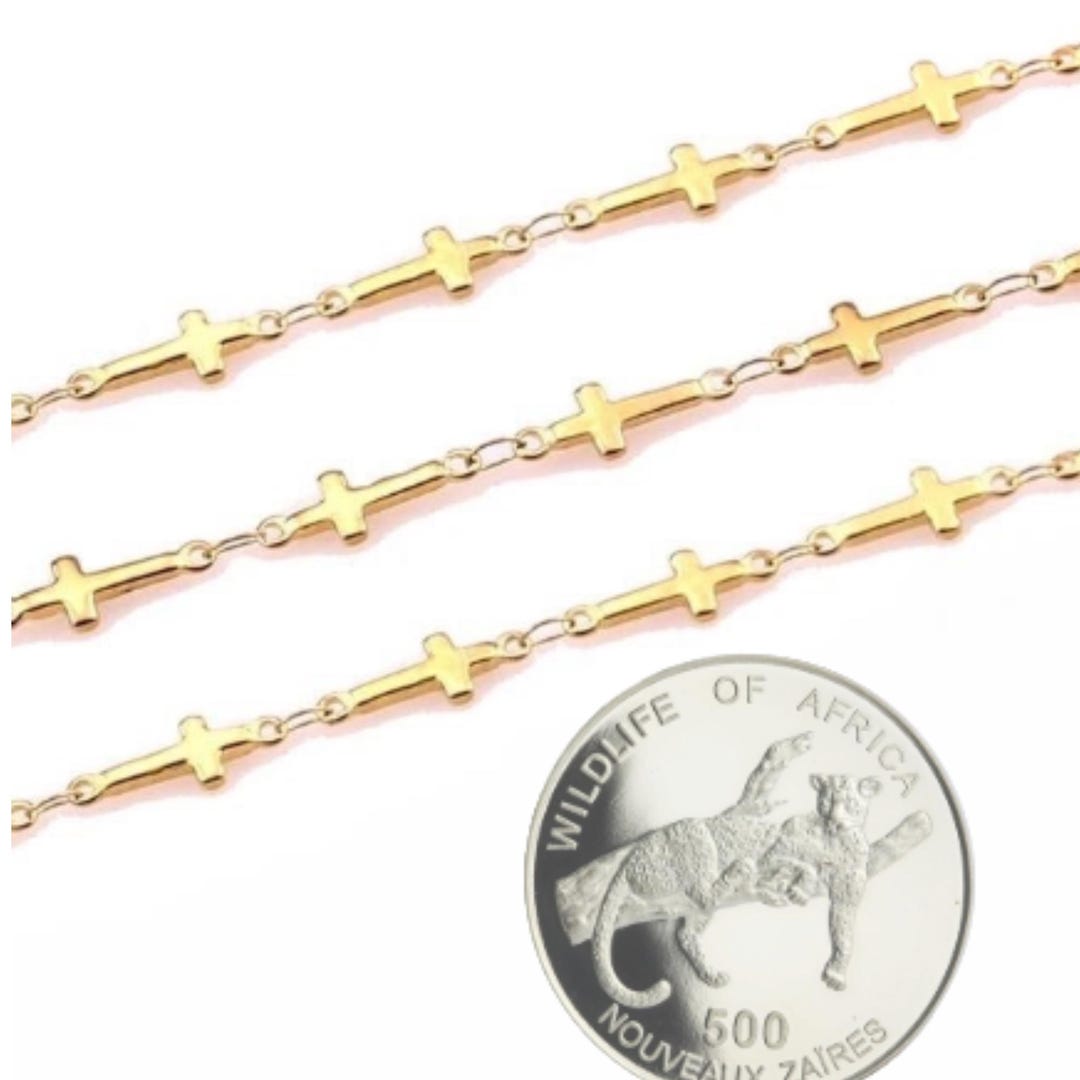 18K Gold Filled Cross Link Chain|cross Chain|link Chain|wholesale ...