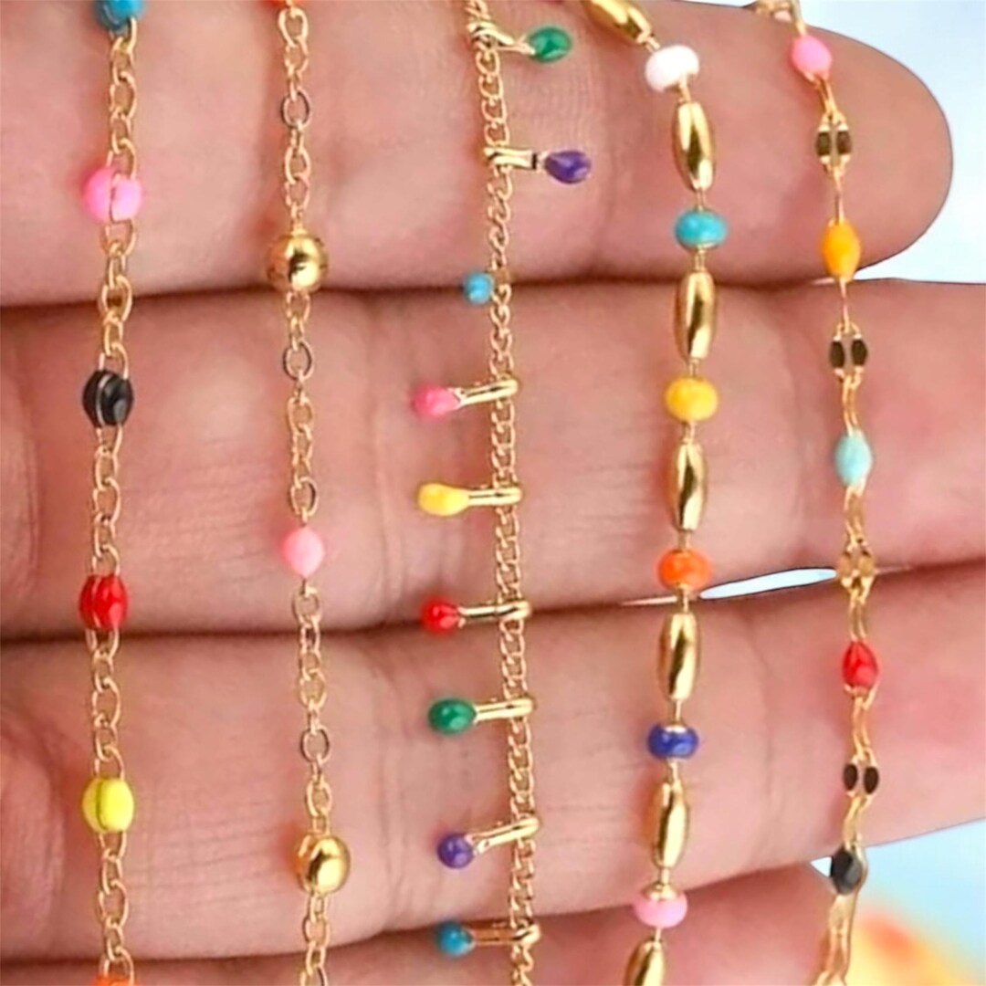 18K Gold Filled Enamel Chains/gold Filled Chains for Permanent Jewelry ...