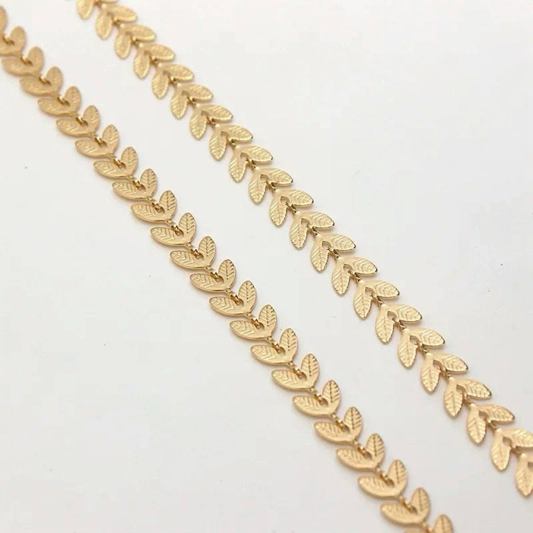 14K Gold Filled Leaf Chains|chevron Link Chain|diy Arrow Chains ...